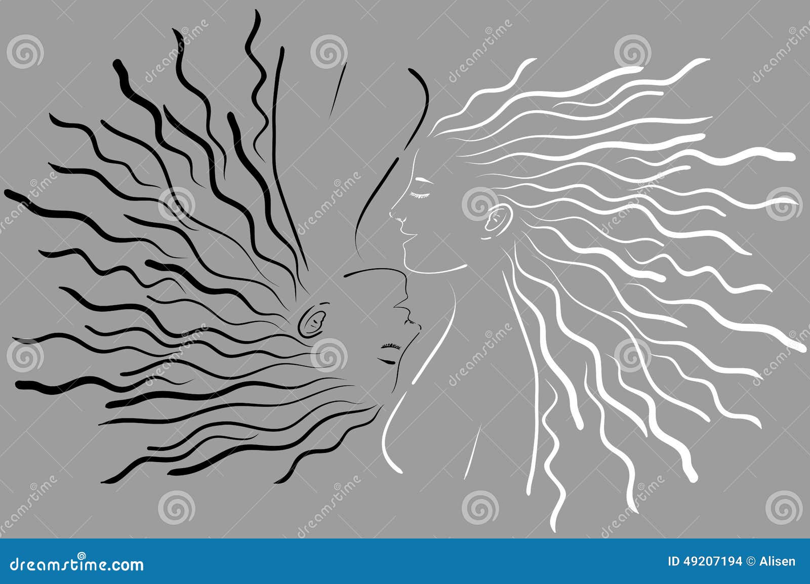 Yin And Yang Girl Vector Illustration | CartoonDealer.com #49207194