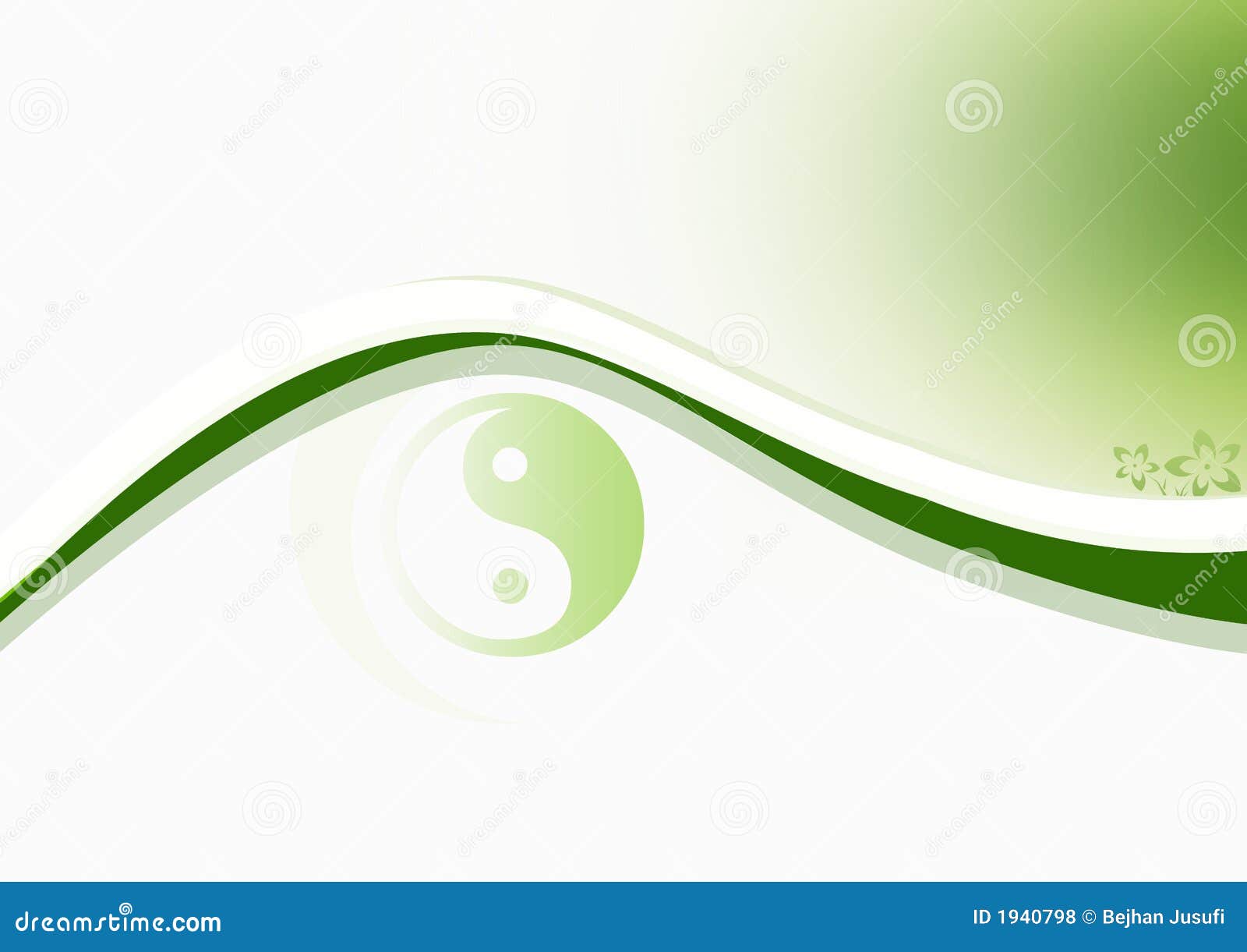 Yin & Yang Green stock illustration. Illustration of spirit - 1940798