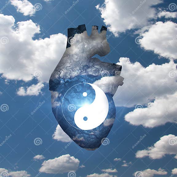 Yin Yang Heart illustration stock. Illustration du imagination - 62315252