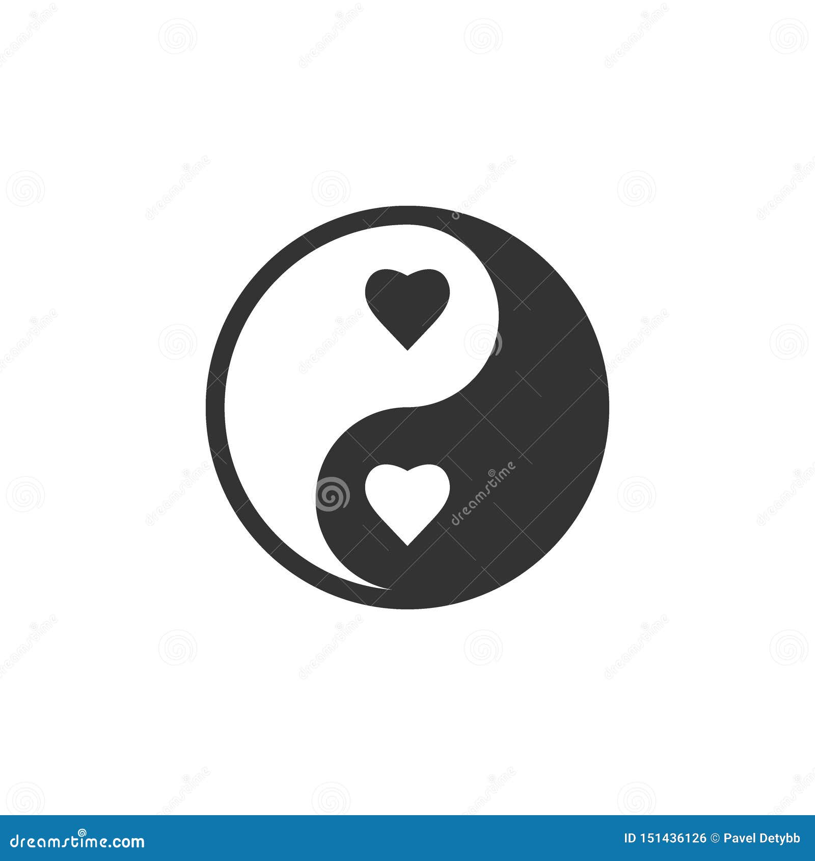 Yin Yang Heart Icon. Vector Illustration, Flat Design Stock ... Yin Yang Heart Icon. Vector Illustration, Flat Design Stock ...