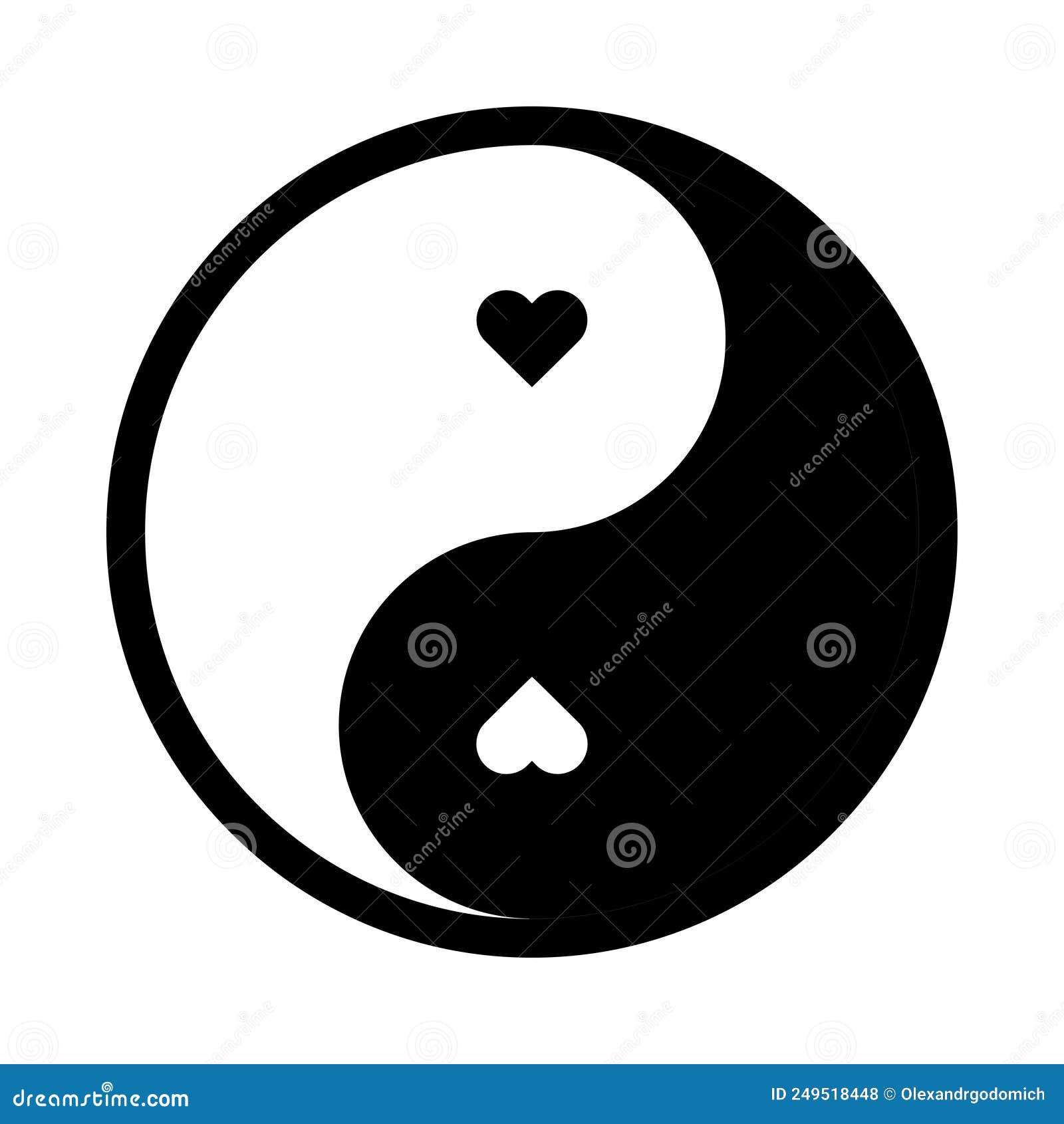 Yin-yang Heart Symbol With Seamless Generated Texture Background ... Yin-yang Heart Symbol With Seamless Generated Texture Background ...