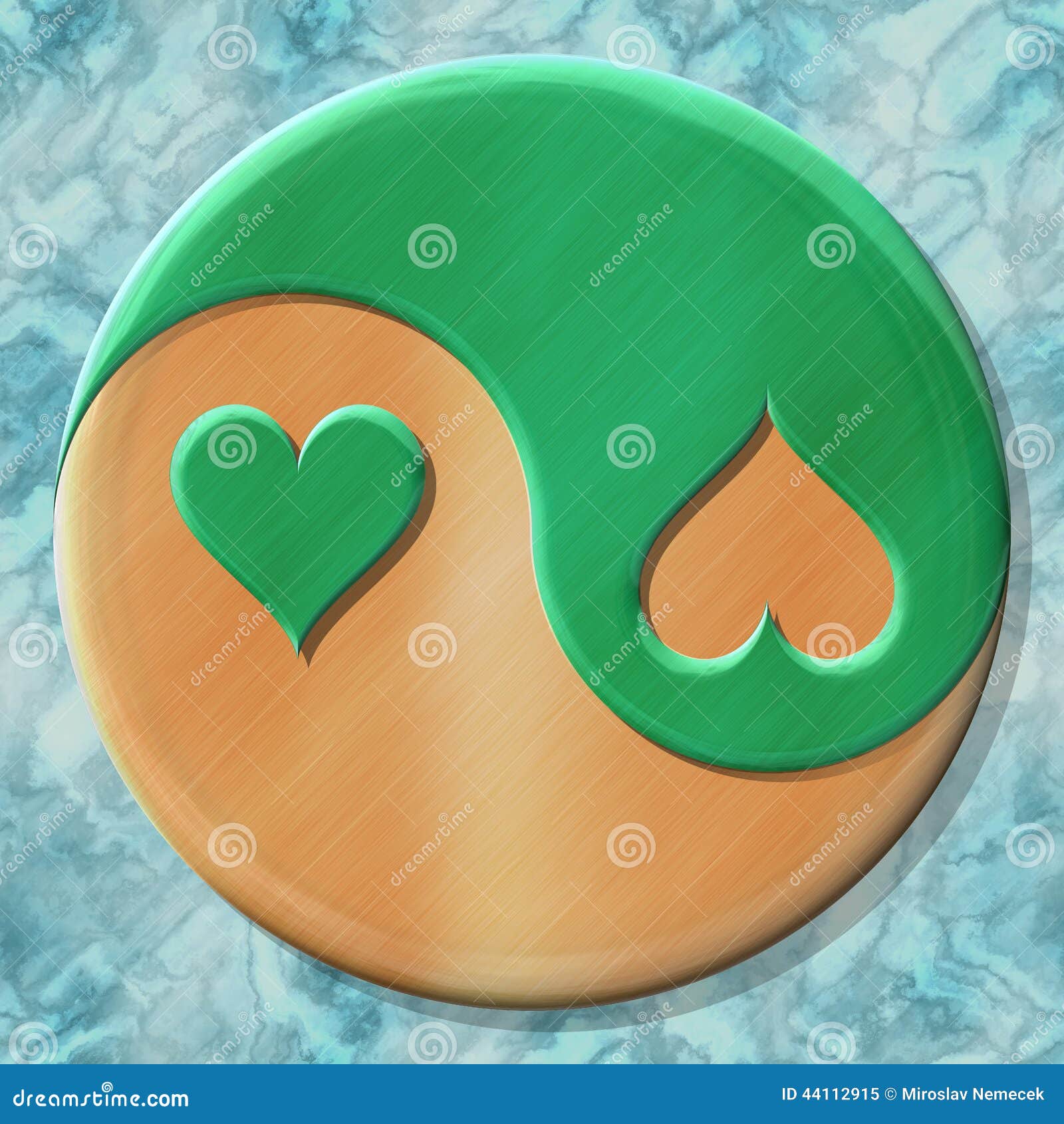 Yin-yang Heart Symbol With Seamless Generated Texture Background ... Yin-yang Heart Symbol With Seamless Generated Texture Background ...