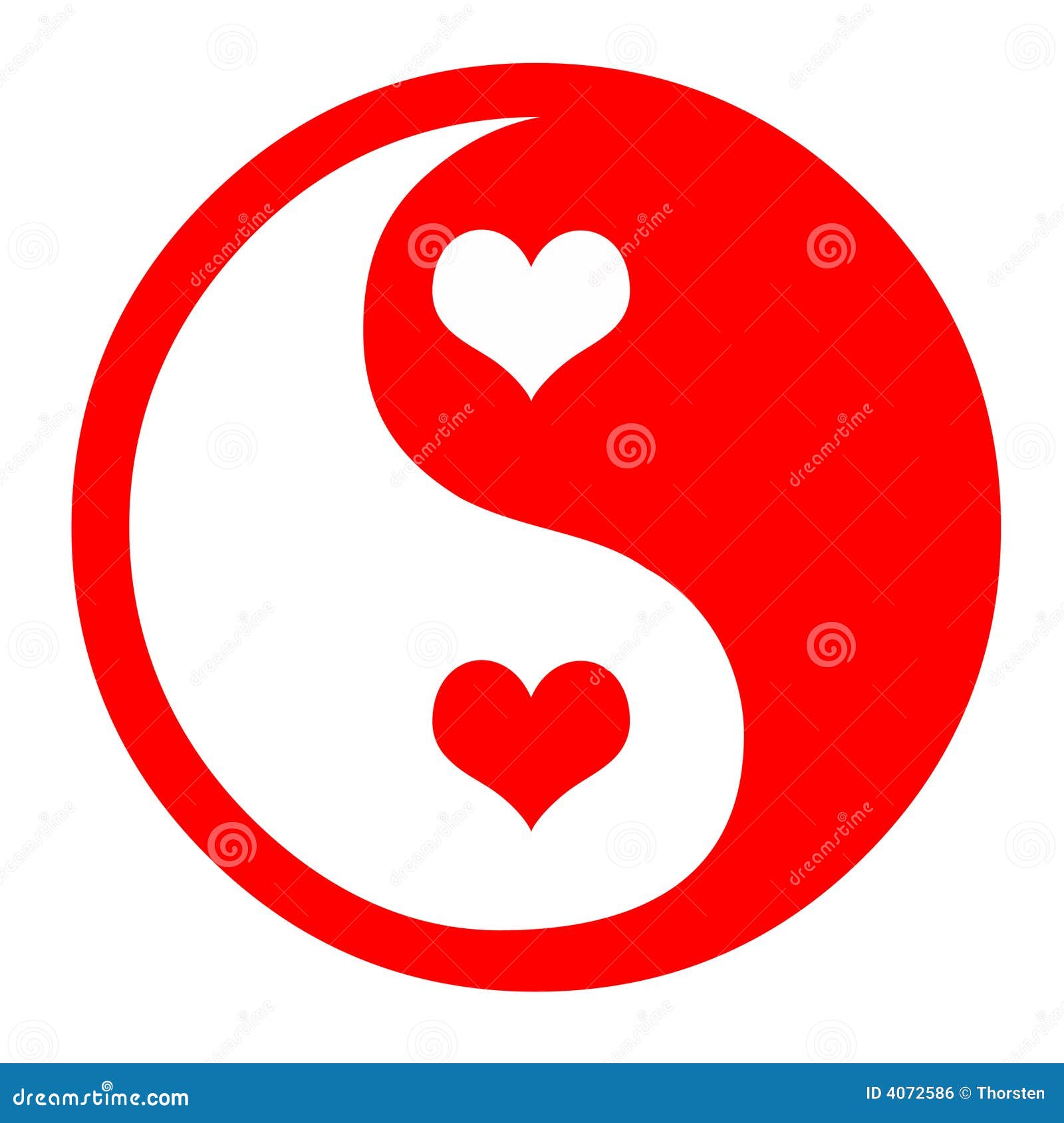 Yin Yang with Hearts stock illustration. Illustration of harmony - 4072586