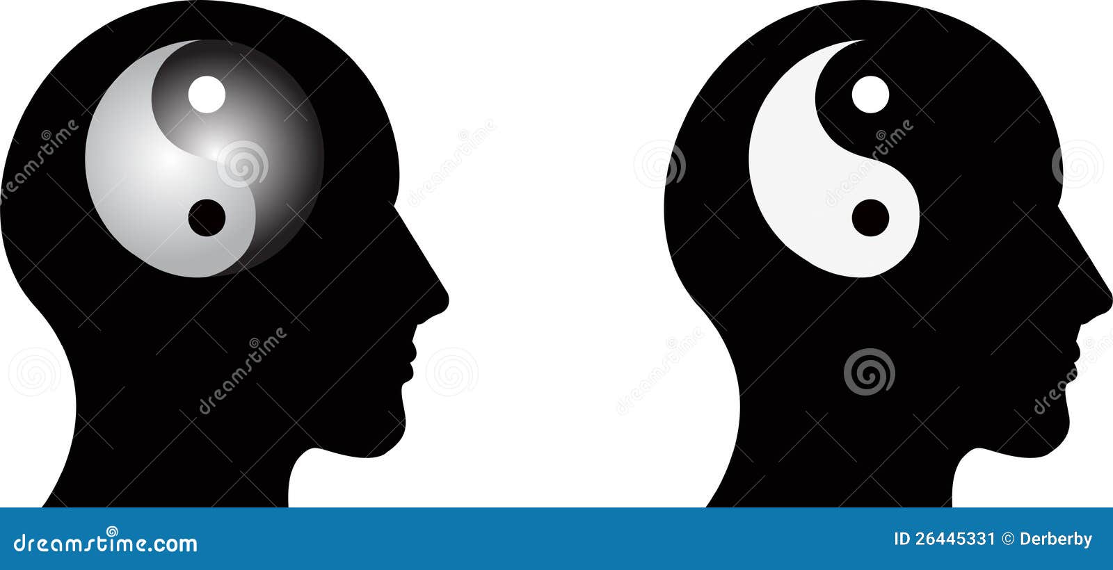 Yin yang and human head stock vector. Illustration of idea - 26445331