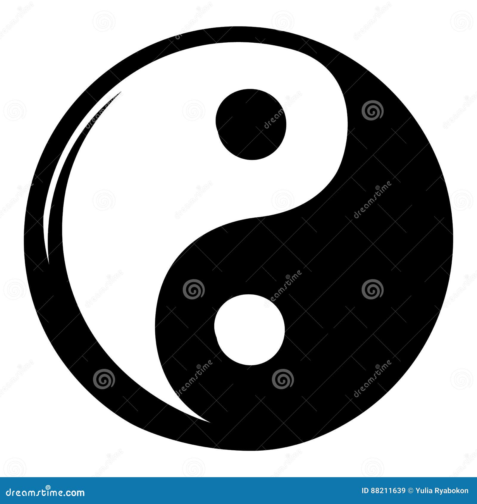 Yin yang icon cartoon stock vector. Illustration of meditation - 88211639