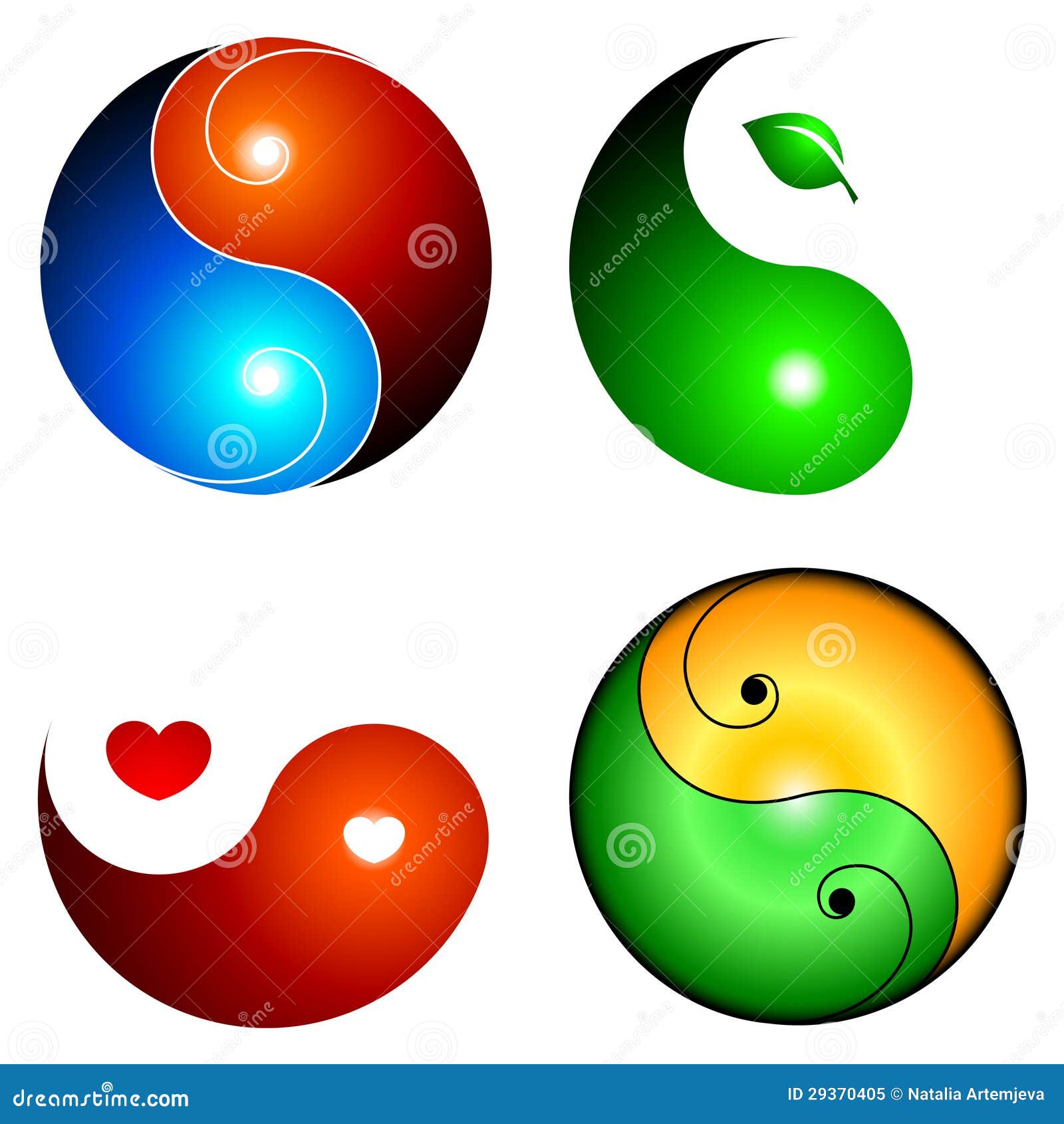 Yin yang icons stock vector. Illustration of deco, drop - 29370405