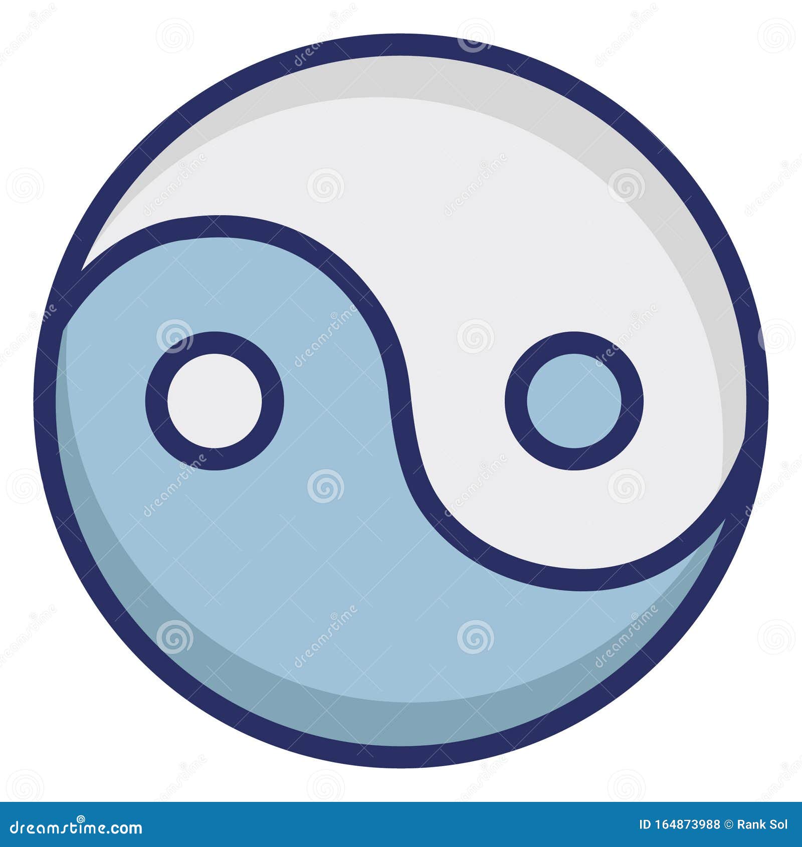 Yin Yang Isolated In White Background Vector Graphic Royalty-Free Stock ...