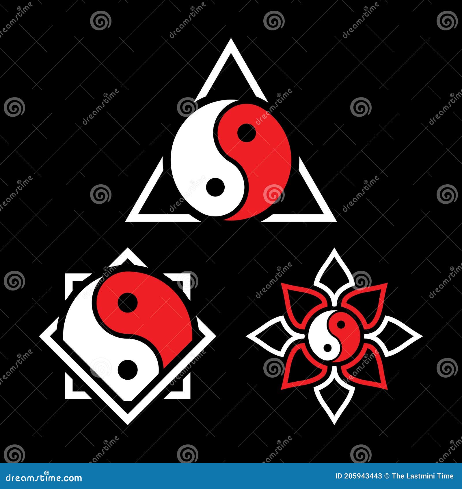 Yin yang logo design stock vector. Illustration of element - 205943443