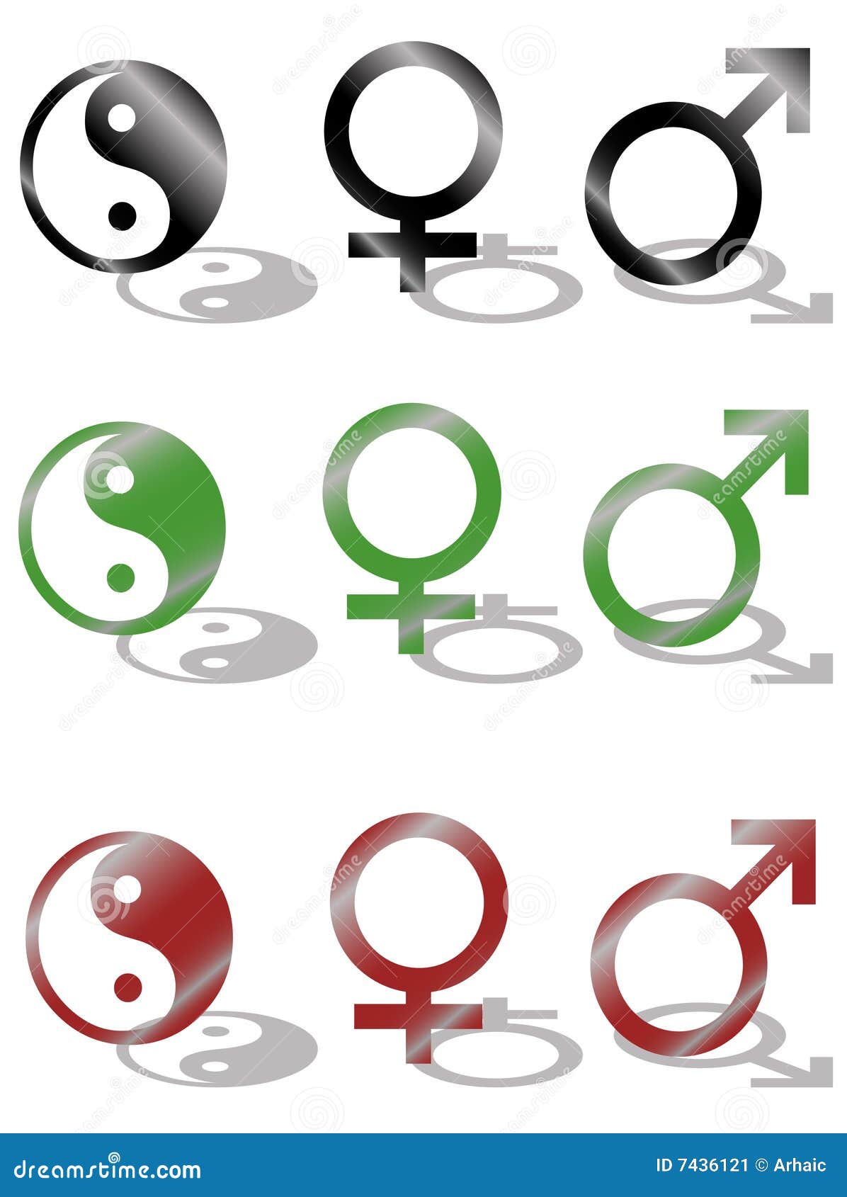 Yin Yang, Male and Female Symbol Stock Vector - Illustration of ...