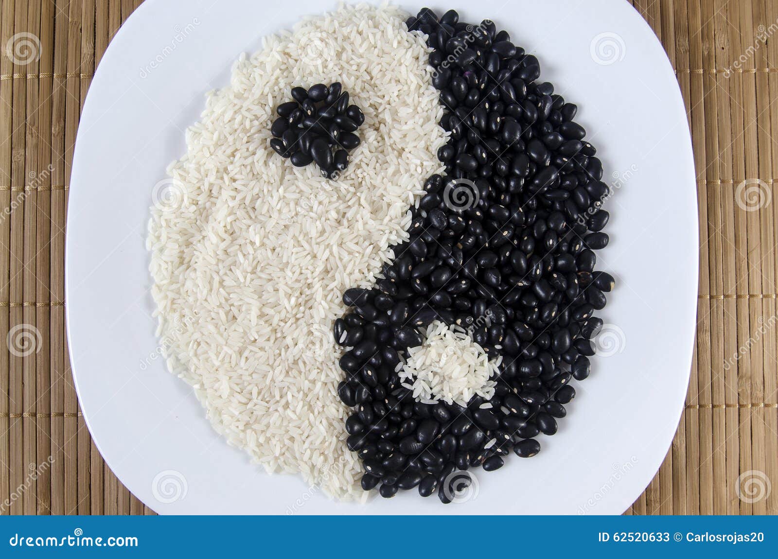 Yin yang stock image. Image of black, rice, ingredients - 62520633