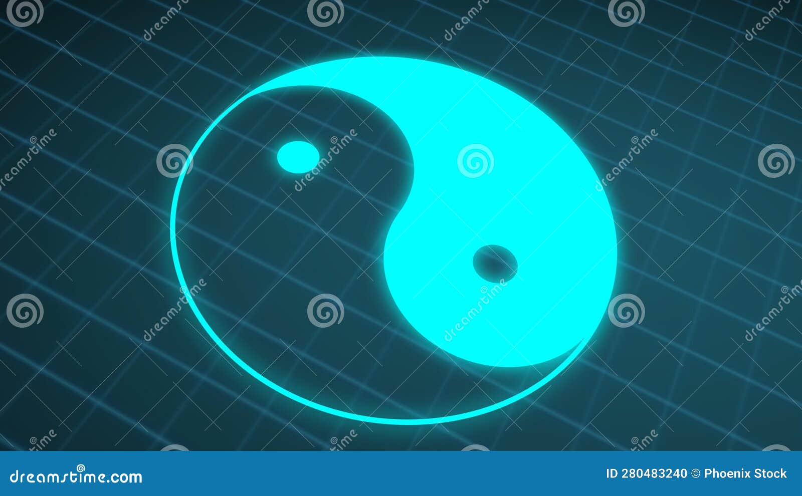 Yin Yang Rotating Animation in High-resolution Digital Background ...