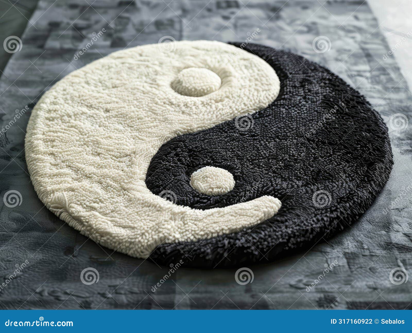 Yin Yang Rug on Textured Floor Stock Illustration - Illustration of ...