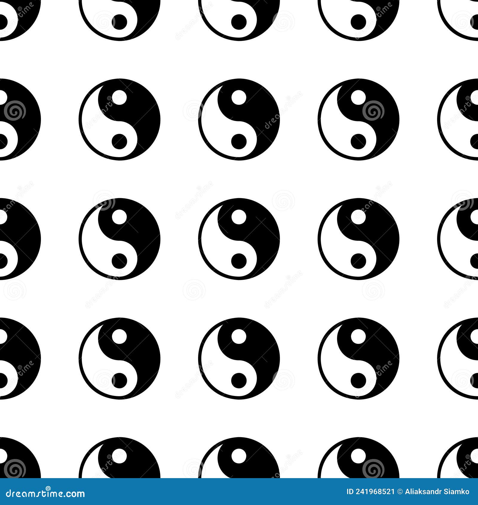 Yin Yang Seamless Pattern Vector Illustration Stock Vector ...