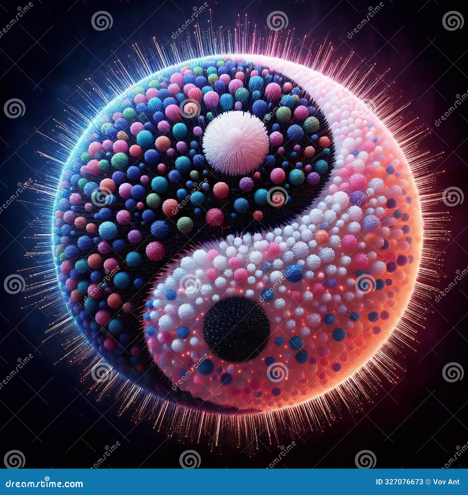 110 56. Yin-yang Shells_ Large, Spherical Fireworks Th Stock Image ...