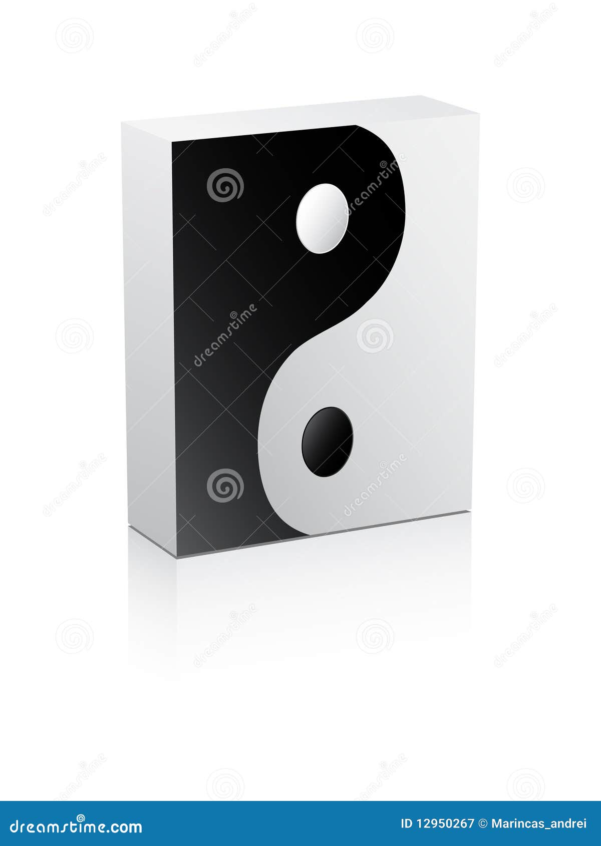 Yin and yang sign on box stock vector. Illustration of forces - 12950267