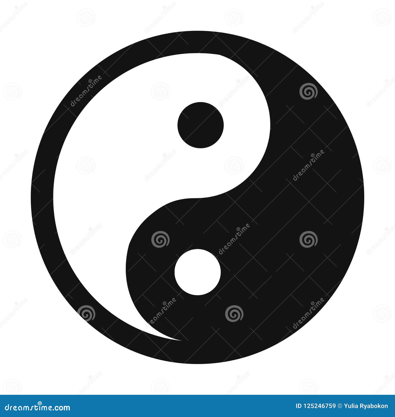 Yin And Yang Simple Symbol. Stock Vector Illustration Isolated On White ...