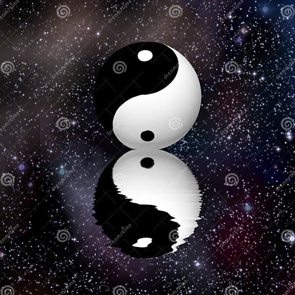 Yin Yang Stars Reflect ilustração stock. Ilustração de relacionamento ...