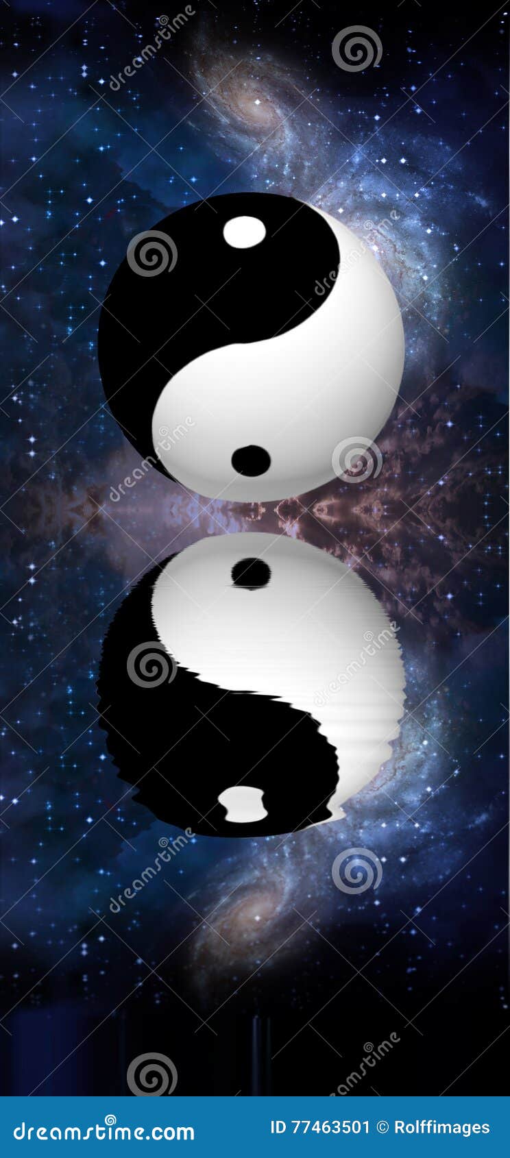 Yin Yang Stars Reflect stock illustration. Illustration of japan - 77463501