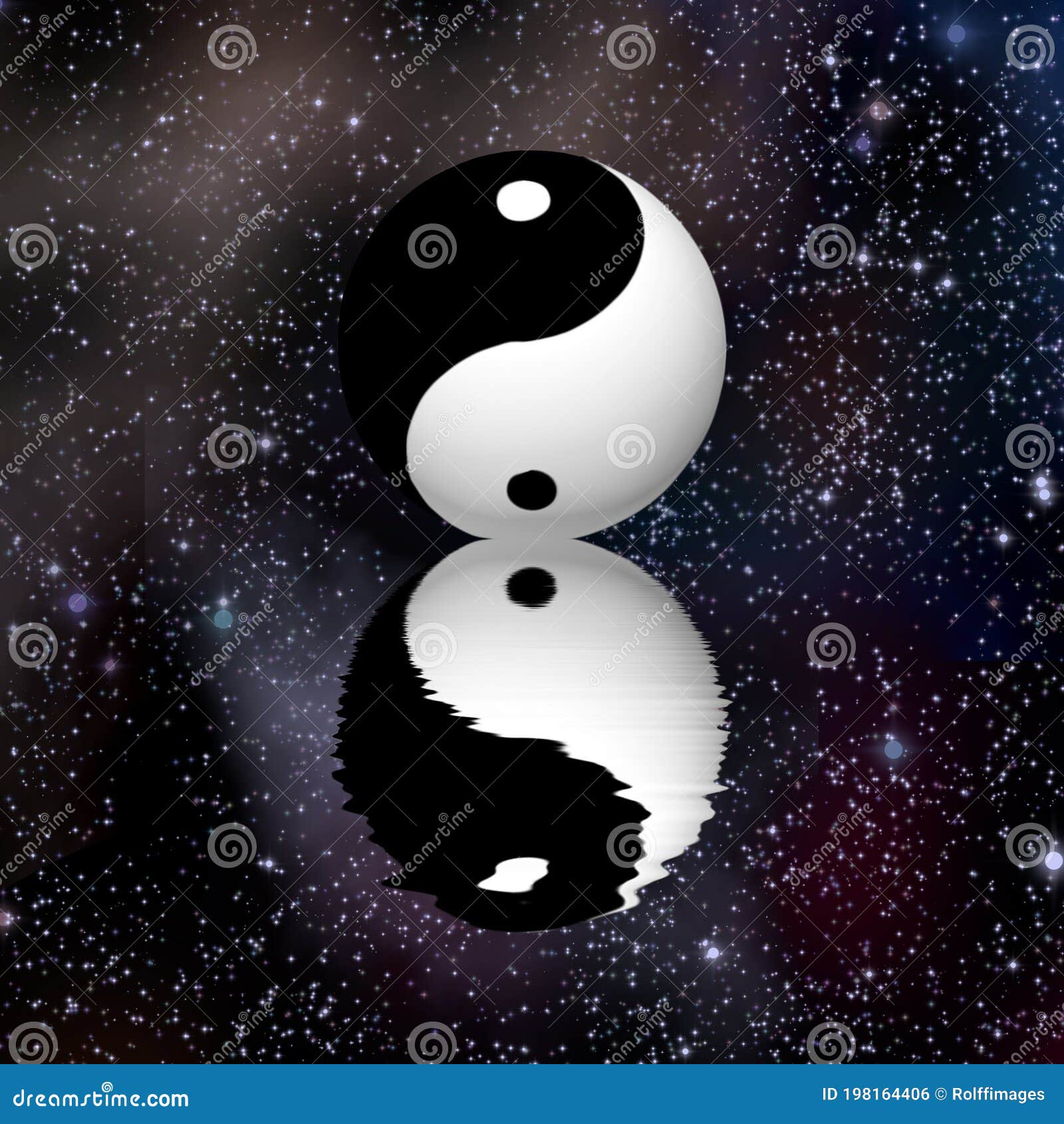 Yin Yang Stars stock illustration. Illustration of buddhism - 198164406