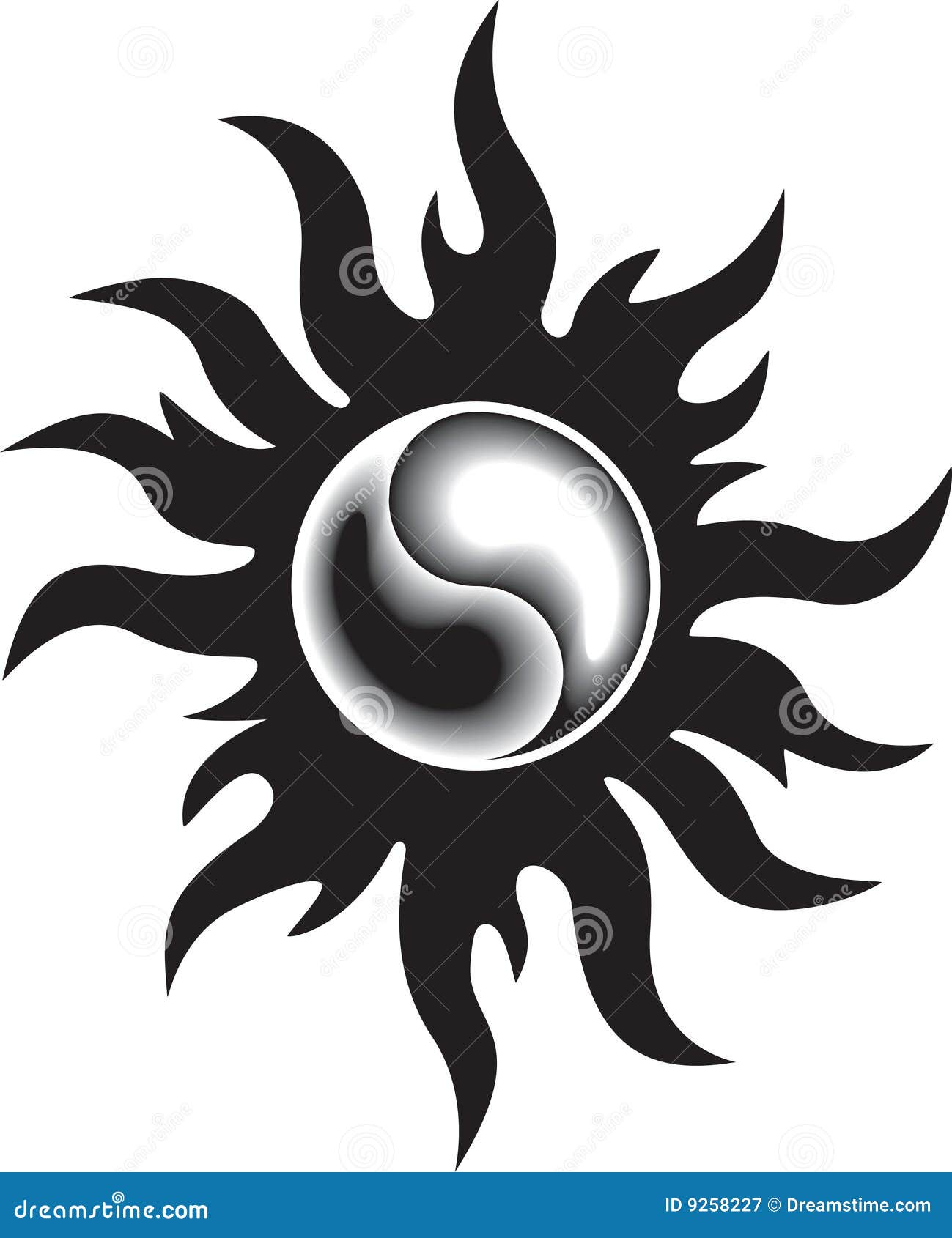 Yin Yang Sun stock illustration. Illustration of isolated - 9258227