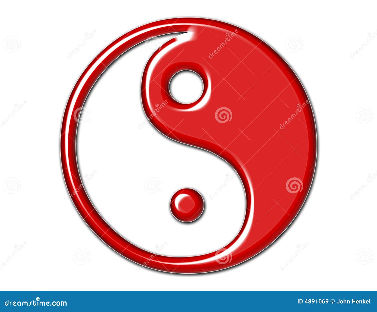 Yin Yang Symbol in Bright Red Stock Illustration - Illustration of ...
