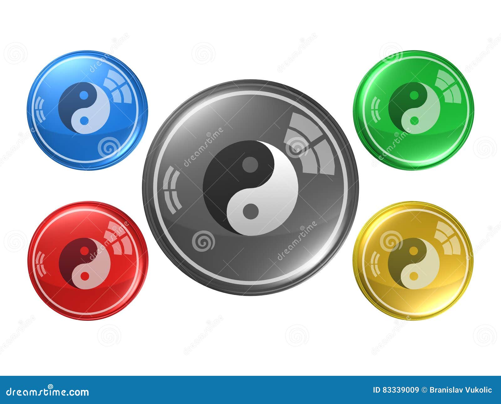 Yin and Yang Symbol,button, 3d Illustration Stock Illustration ...