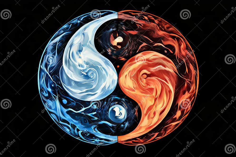 Yin Yang a Yin Yang Symbol with a Circular Shape a Harmonious De Stock ...