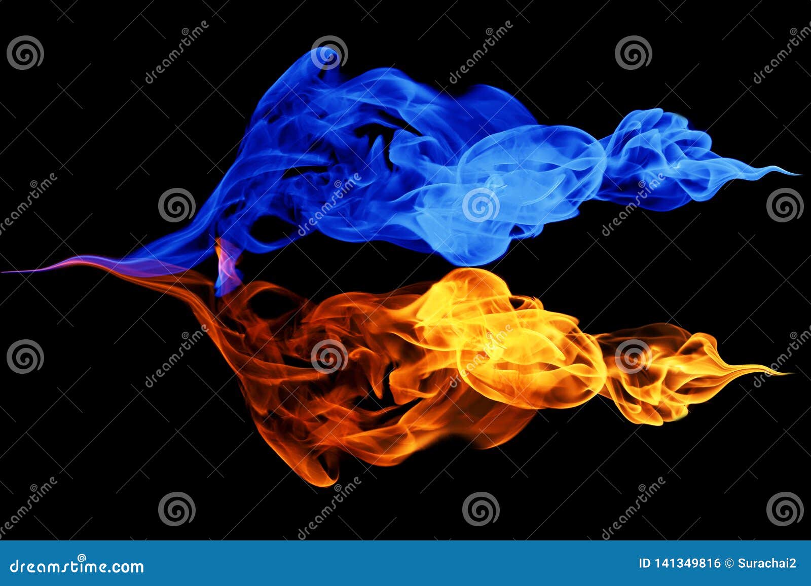 Yin-yang Symbol, Fire and Ice Background Stock Photo - Image of chinese ...
