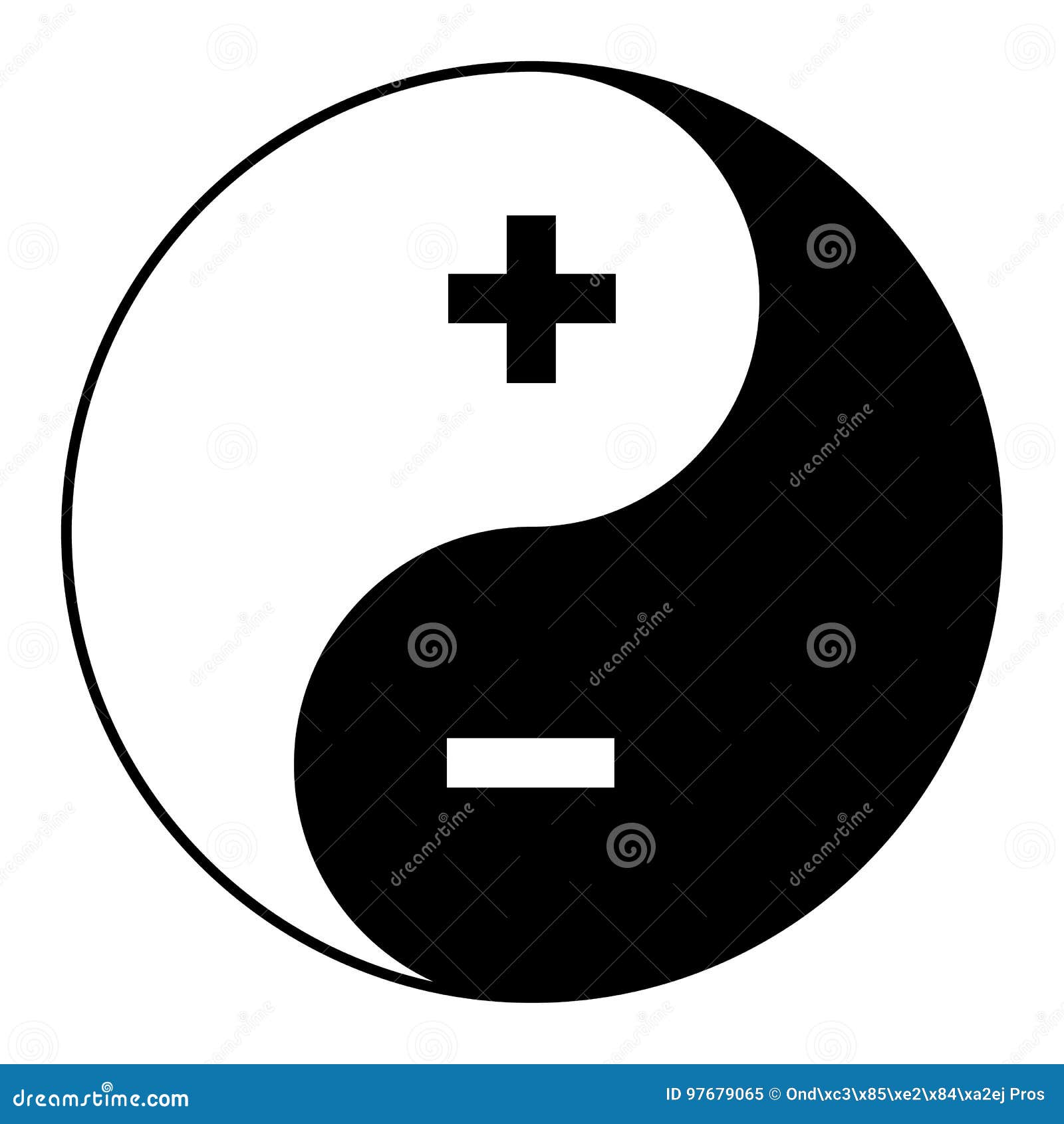 Yin Yang Symbol of Harmony and Balance Plus Minus Stock Vector ...