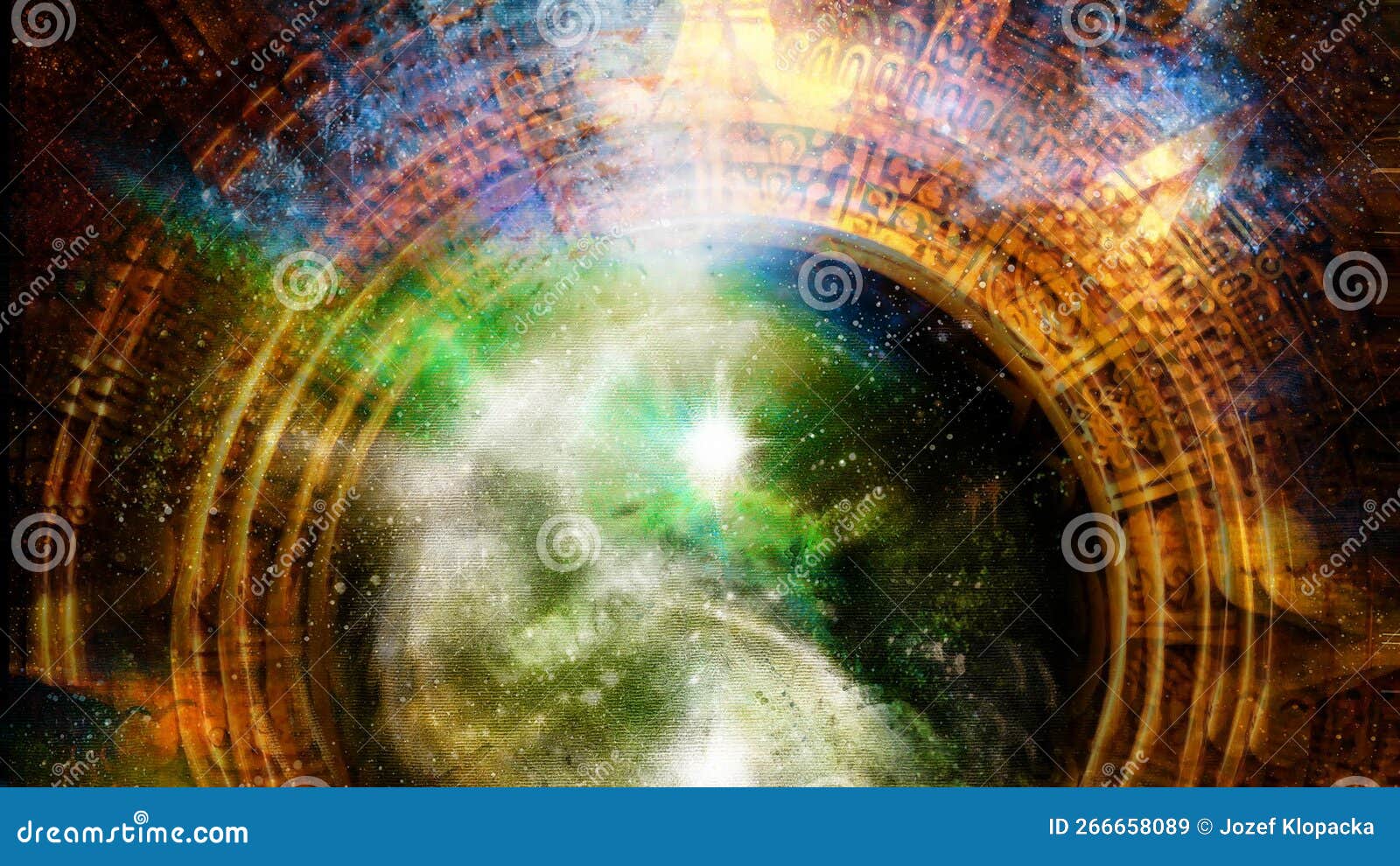 Yin Yang Symbol in Maya Calendar. Cosmic Space Background. Stock Video ...