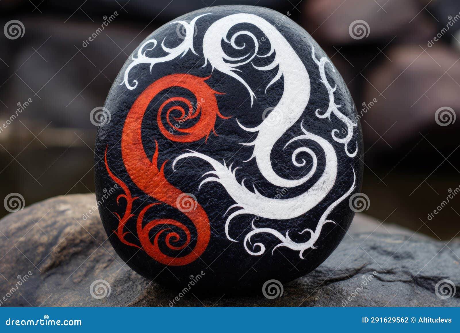 Yin-yang Symbol Painted on a Stone Stock Photo - Image of spirituality ...