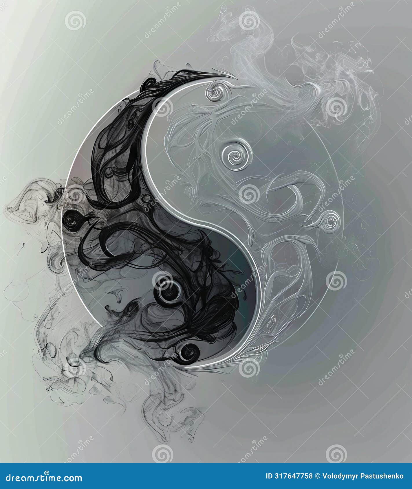 Yin and Yang Symbol with Smoke Stock Photo - Image of swirl, smoke ...