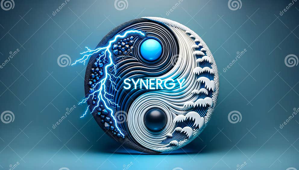 Yin and Yang Symbol Where Each Half is Composed of Dynamic Elements ...