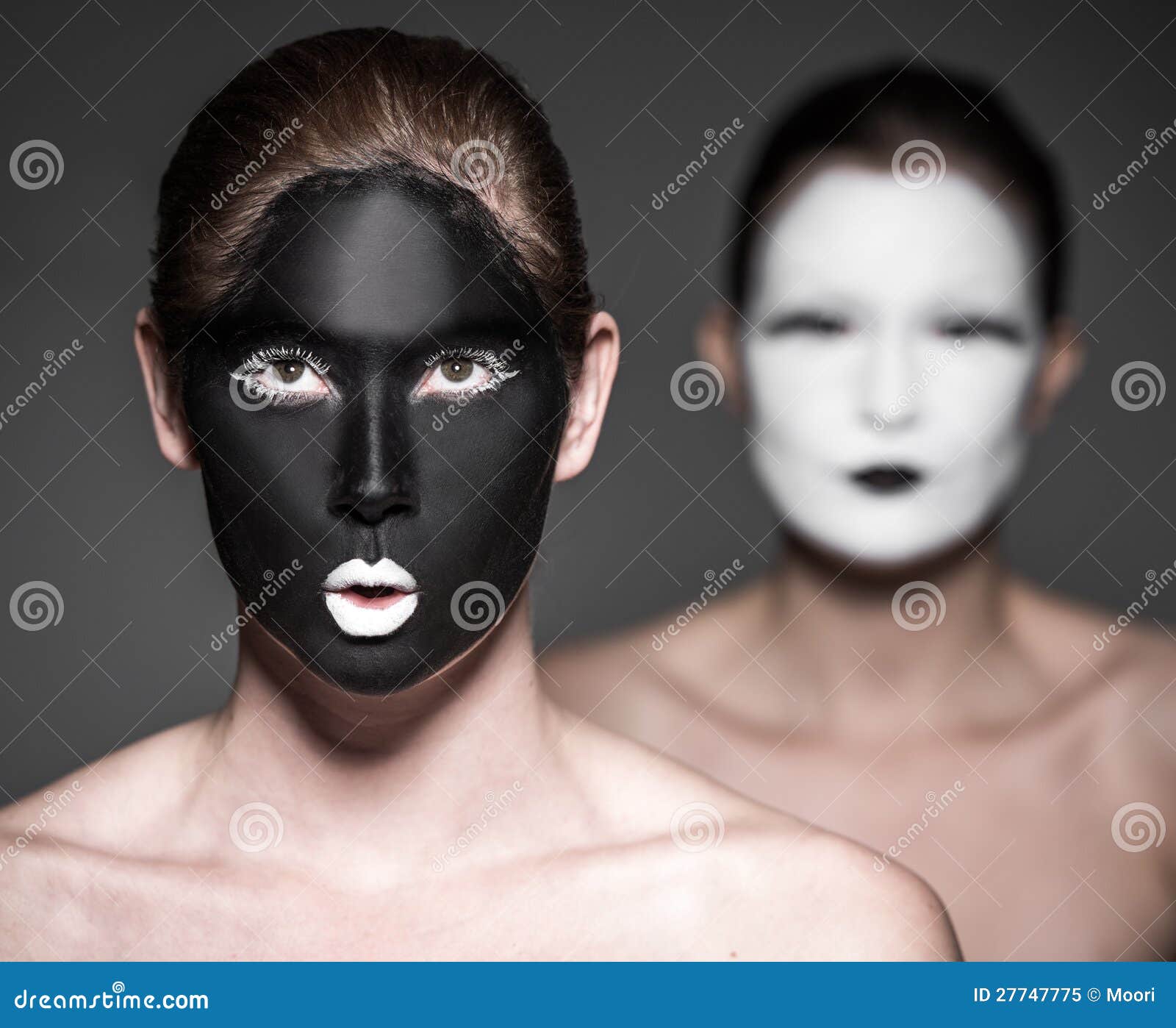 Yin yang twins stock image. Image of posing, model, theatrical - 27747775