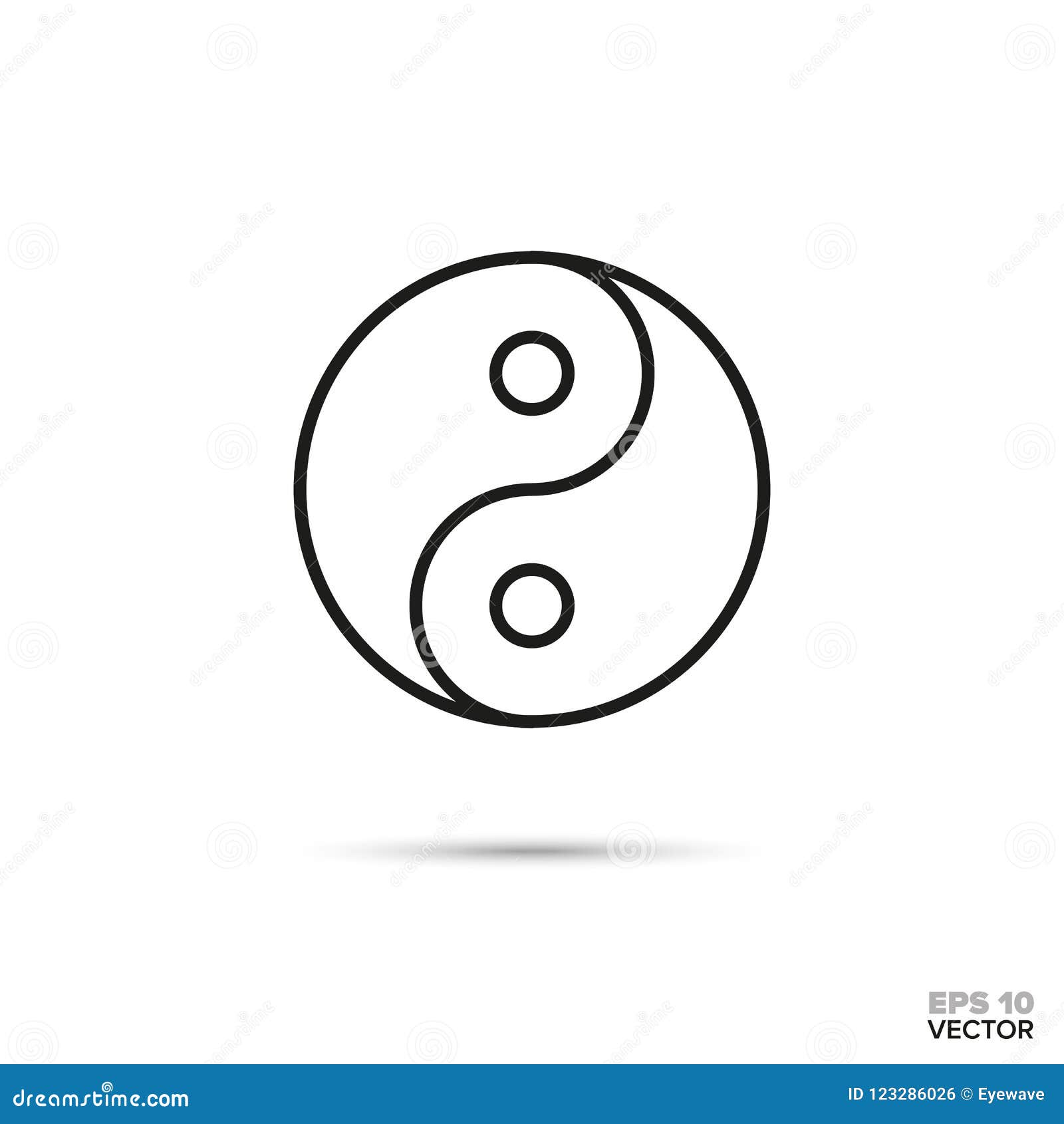 Yin and yang vector icon. stock vector. Illustration of meditation ...