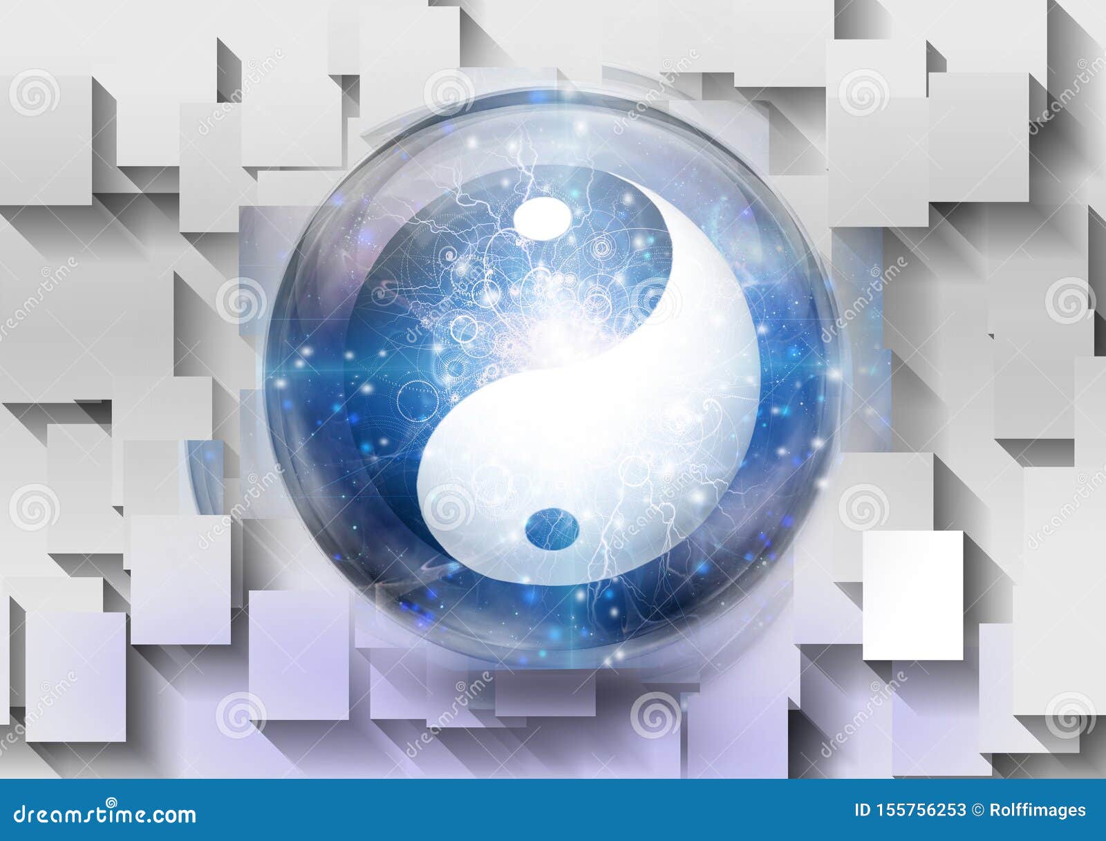 Yin Yang stock illustration. Illustration of crystal - 155756253