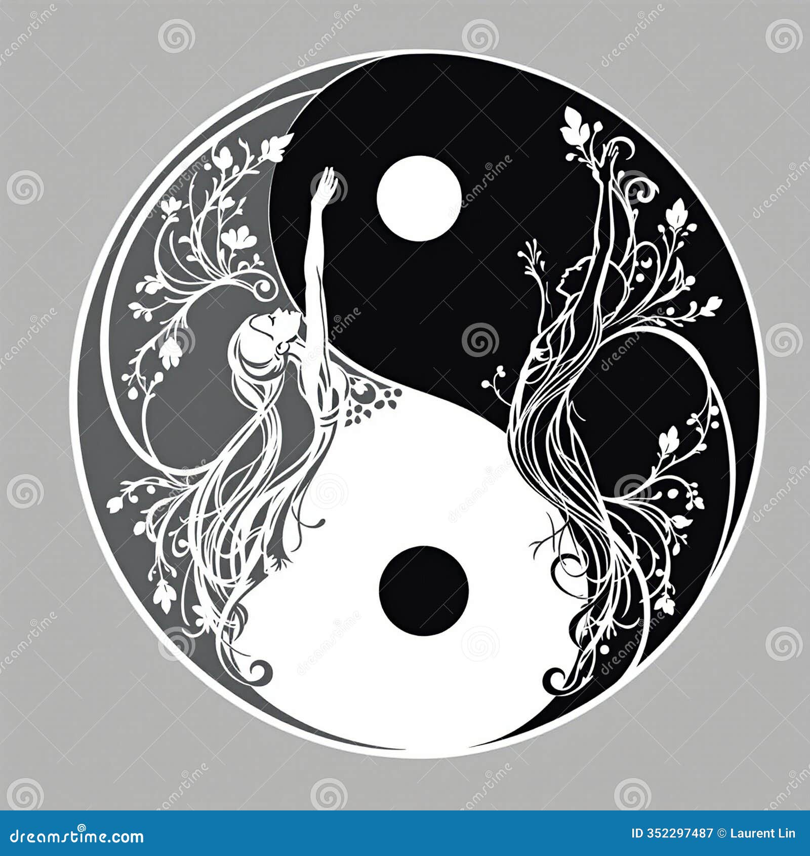Yin Yang Yoga Illustration stock illustration. Illustration of yoga ...