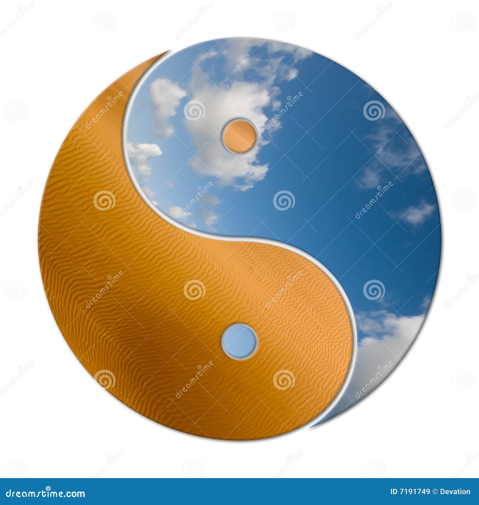 Ying Yang 2 Elements stock illustration. Illustration of desert - 7191749