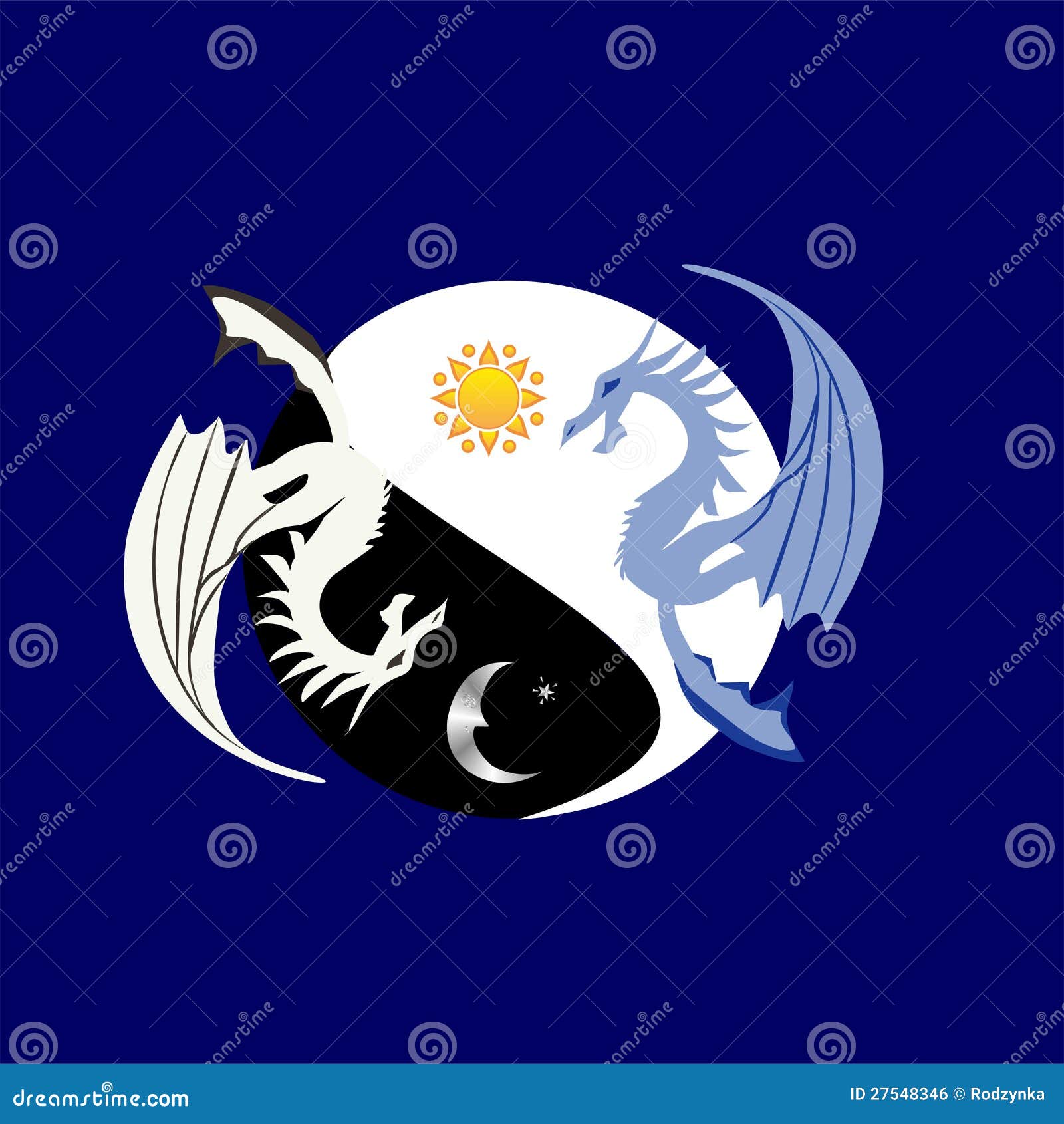 Ying and Yang stock vector. Illustration of magic, composition - 27548346