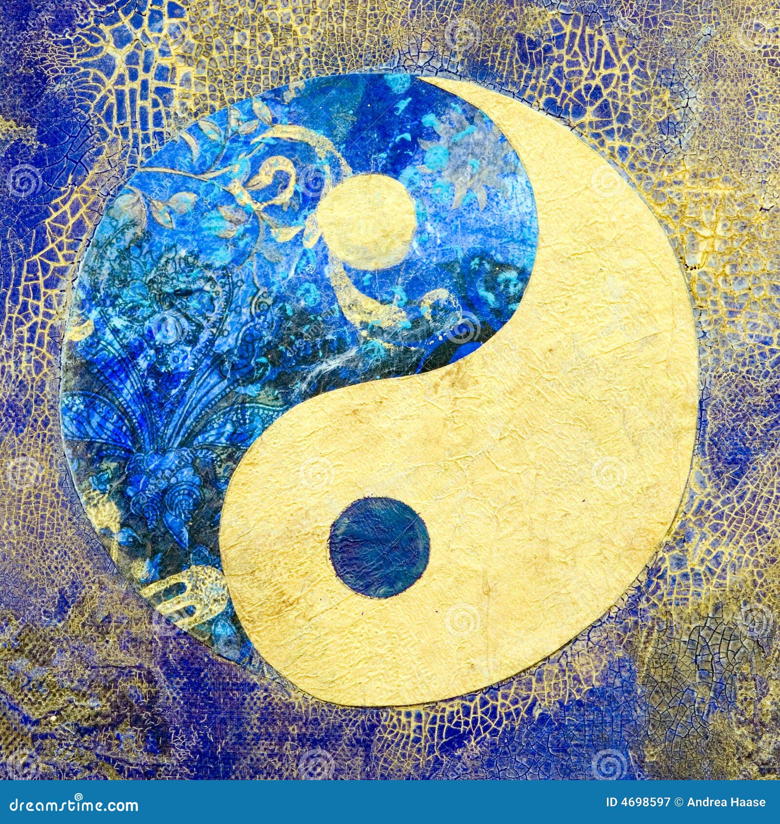 Ying Yang Symbol On Blue Background Vector Illustration | CartoonDealer ...