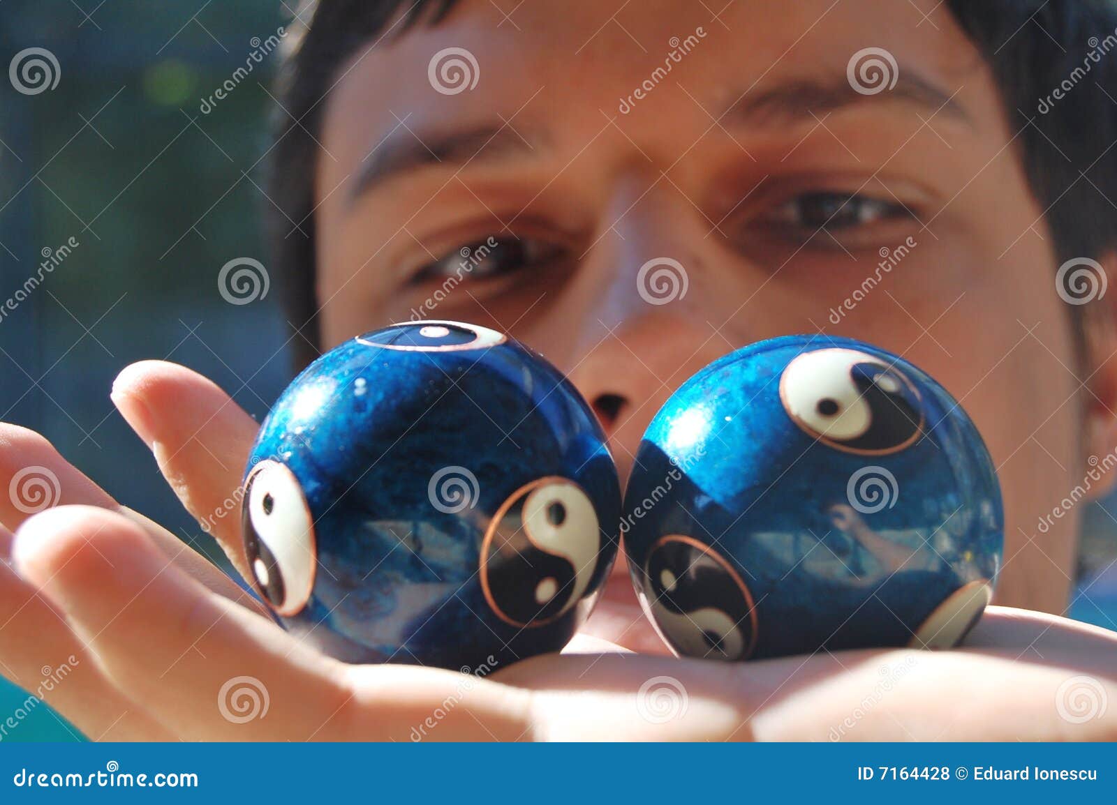 Ying yang balls stock photo. Image of blue, ball, asiatic - 7164428