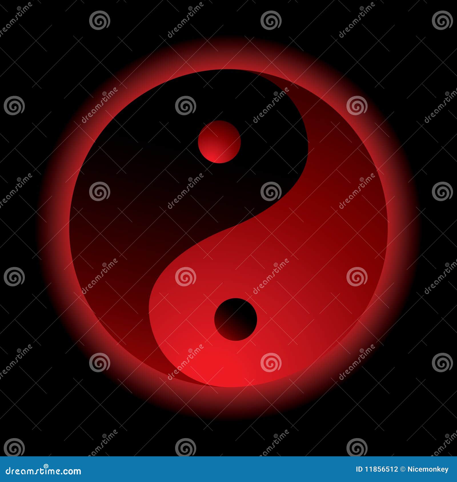 Ying Yang Symbol Of Harmony And Balance. Hand Drawn Outline Koi Fish ...