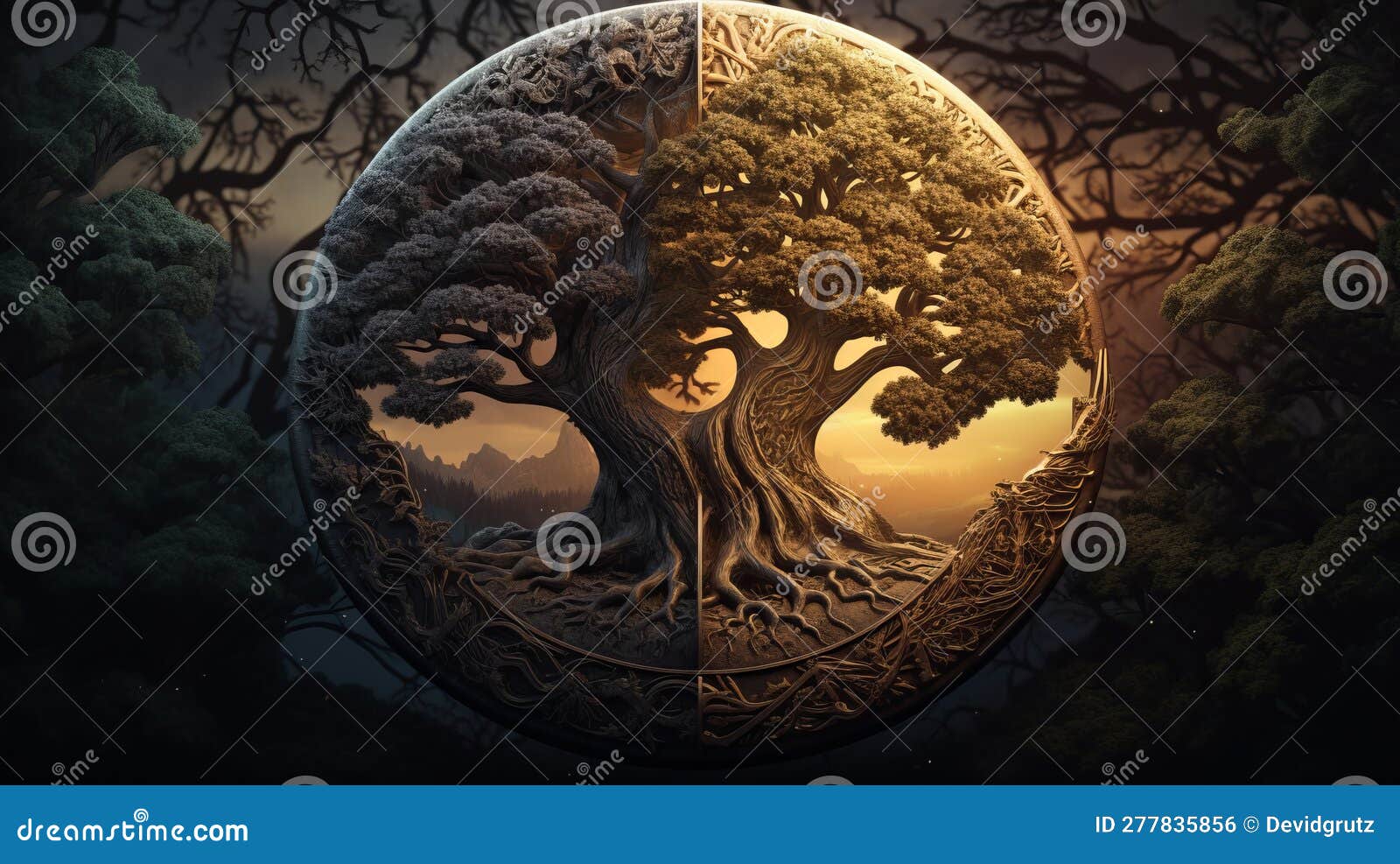 Yggdrasil Tree Of Life Reimagined. Tree Of Life With Data Streams ...