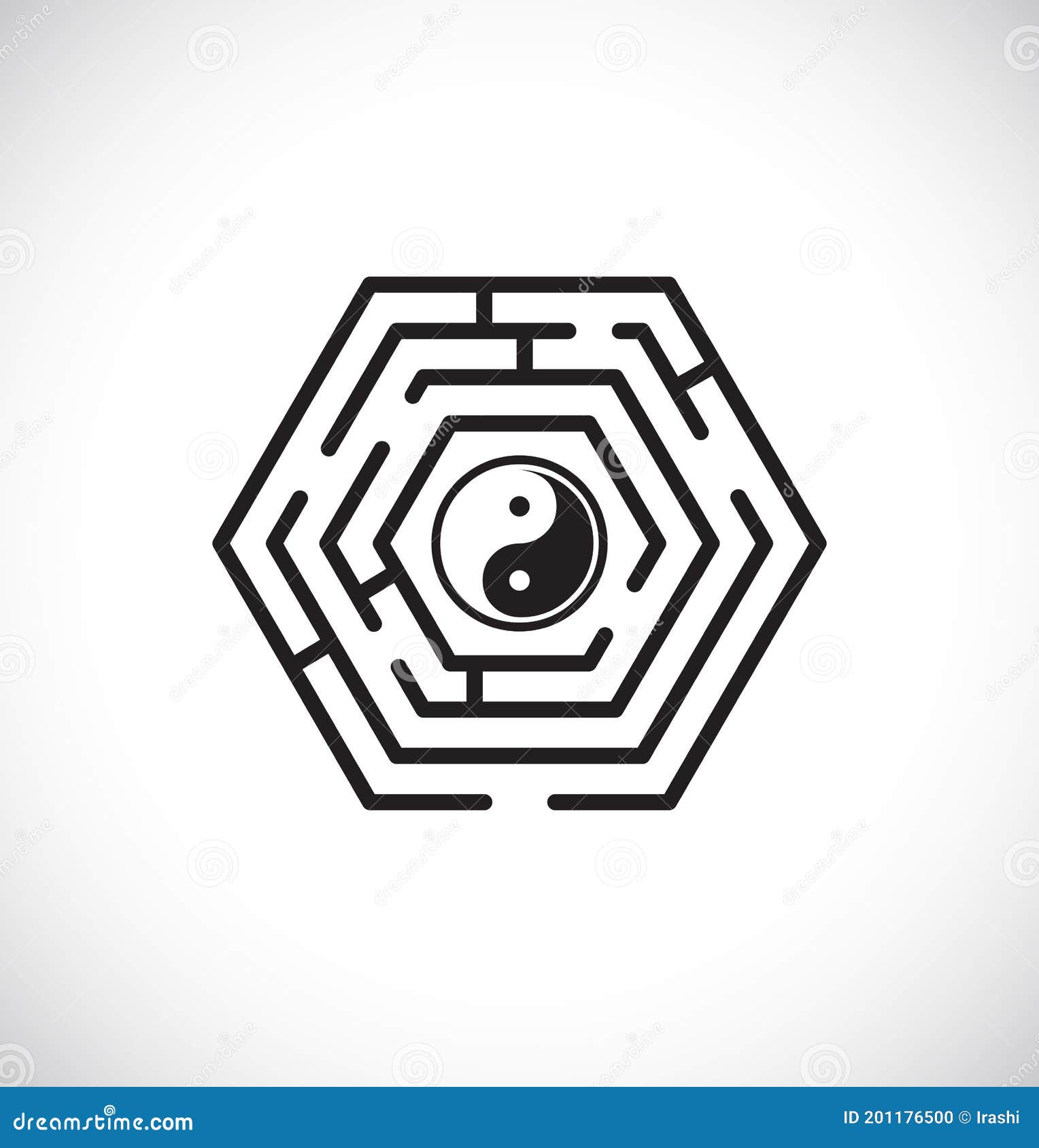 Ying Yang Inside Maze Labyrinth Stock Vector - Illustration of abstract ...