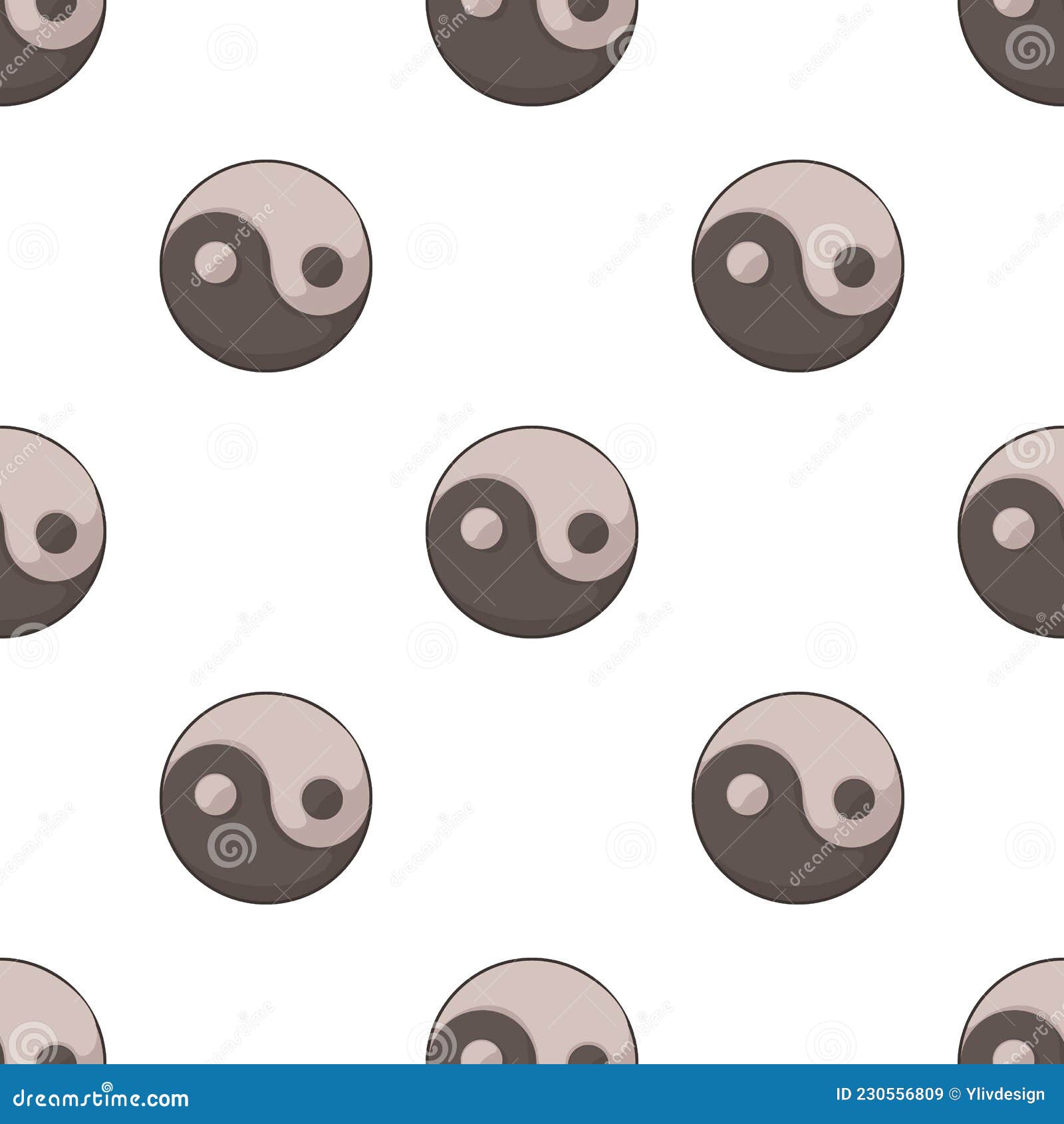 Ying Yang Pattern Seamless Vector Stock Vector - Illustration of ...