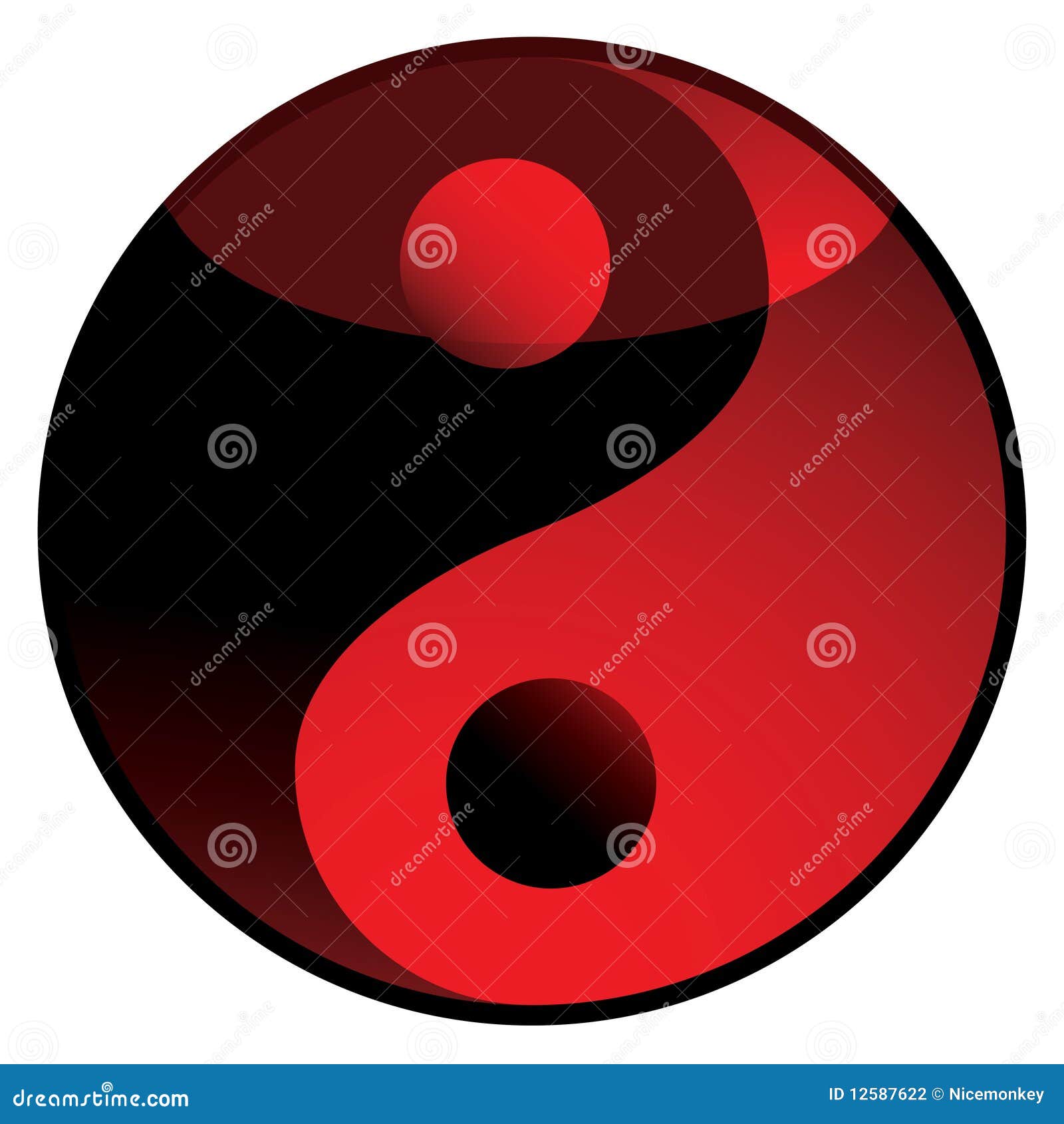 Ying Yang Shadow Red Stock Photography - Image: 12587622