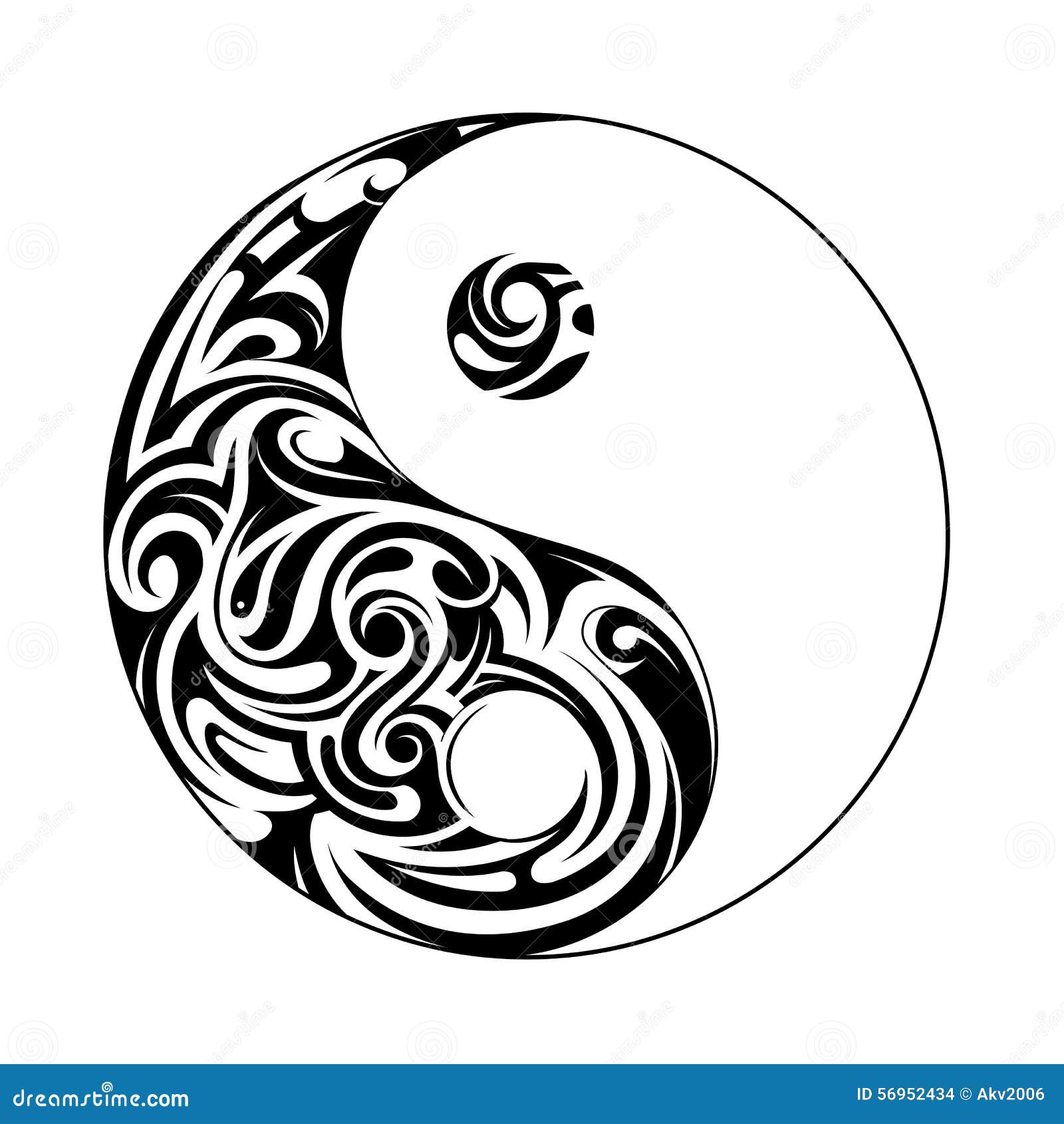 Ying yang shape stock vector. Illustration of white, sign - 56952434