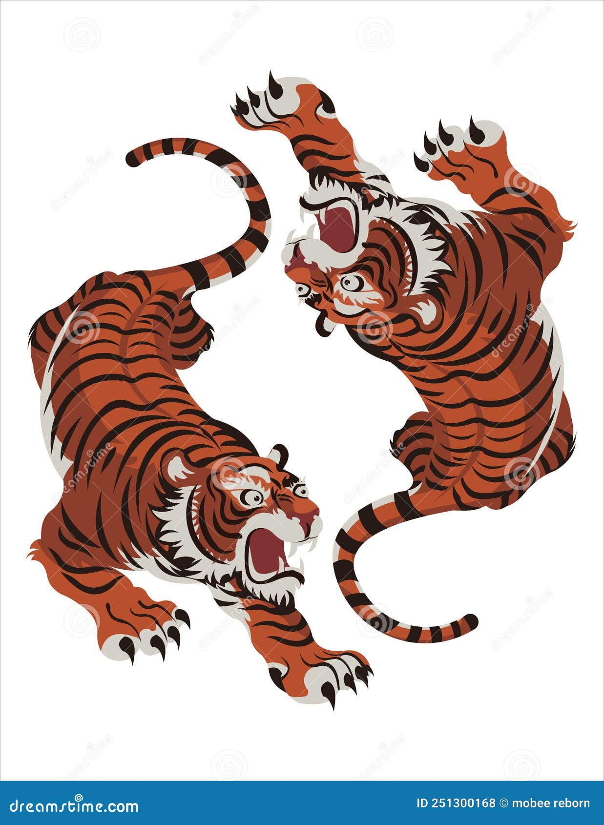 Ying yang tiger stock illustration. Illustration of sketch - 251300168