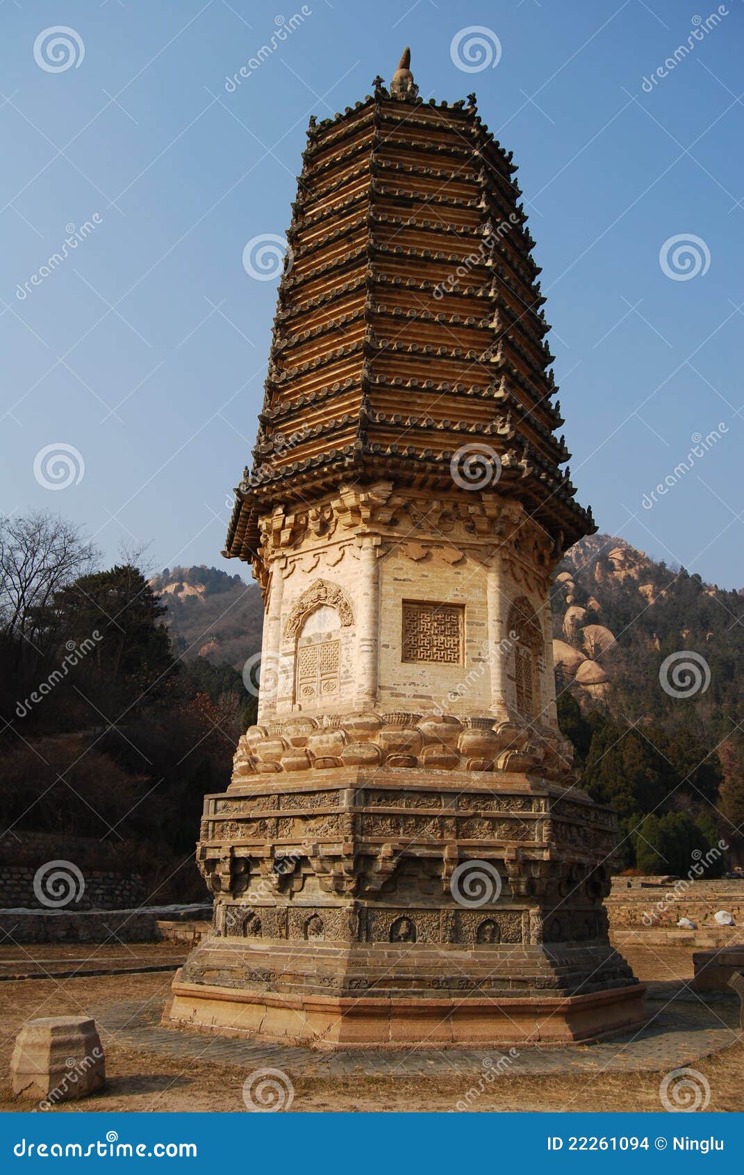 Yinshan pagodas stock photo. Image of beijing, brick - 22261094