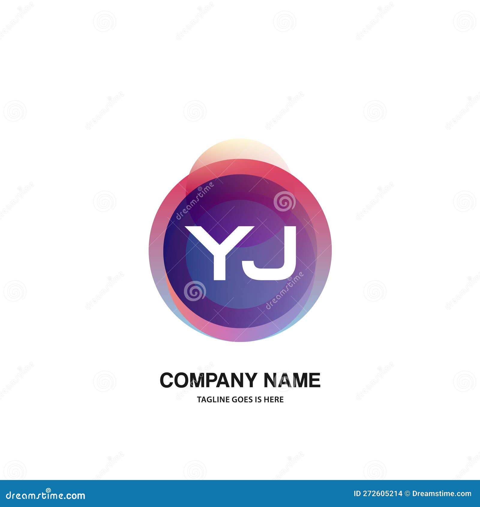 YJ Initial Logo with Colorful Circle Template Vector Stock Vector ...